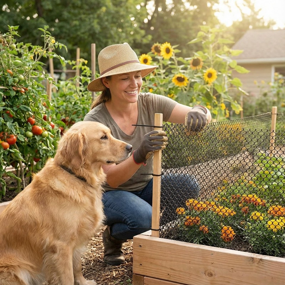 Plastic Wire Mesh Fence Roll, GENNIZZ 15.7IN x 50FT Plastic Chicken ...