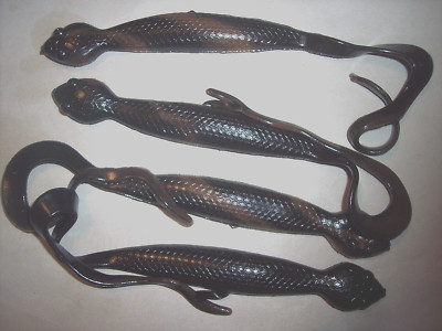 Manns 10" Snake Lure Ribbon Tail 4-Pk Water Moccasin Bass Fish Lure ...
