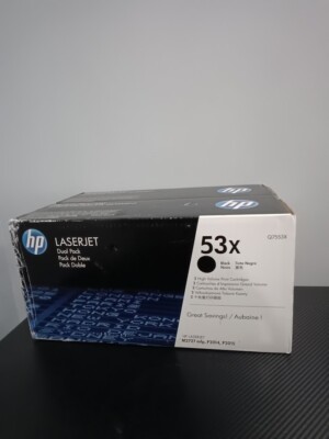 HP 53X Black High Yield Toner Cartridge Dual Pack Q7553XD | eBay