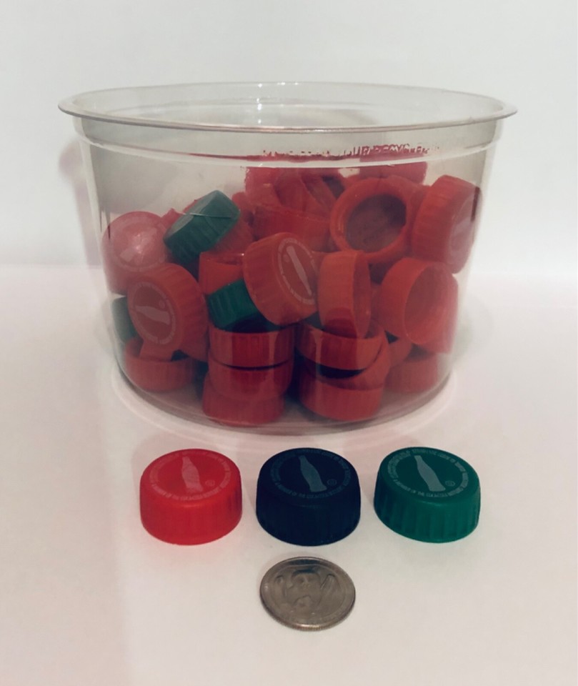 Lot Of 80 Black Multi Shaped Plastic Bottle Caps Lids Screw Top Crafts ...