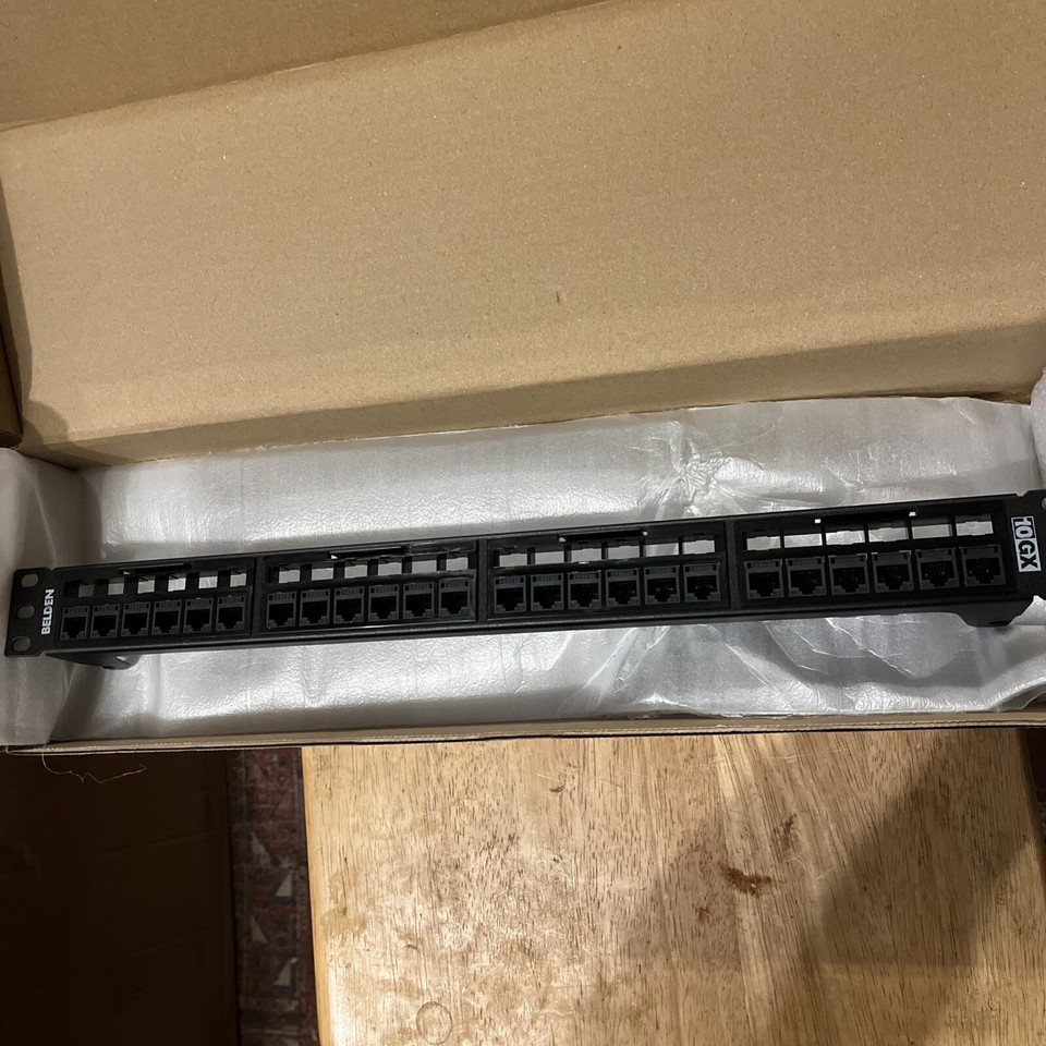 Belden RVAPPF1U24BK 10GX REVCONNECT PATCH PANEL 24 PORT. 1U Preloaded ...