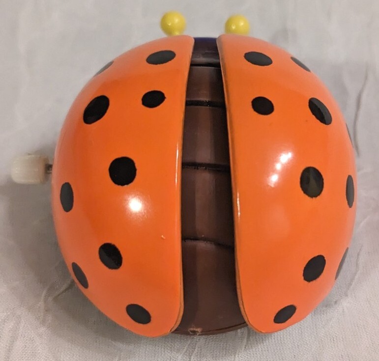 Ladybug Wind Up Toy Insect Mini Ladybird Orange Purple Wings Retro ...
