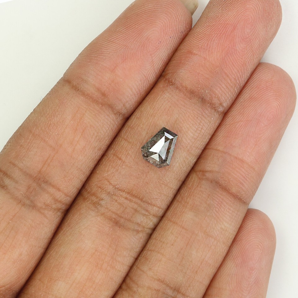 0.97 CT Natural Loose Coffin Cut Diamond 6.70 MM Salt And Pepper ...