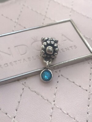Genuine Pandora Paraiba Topaz Flower Dangle Charm Replaced The Holy ...