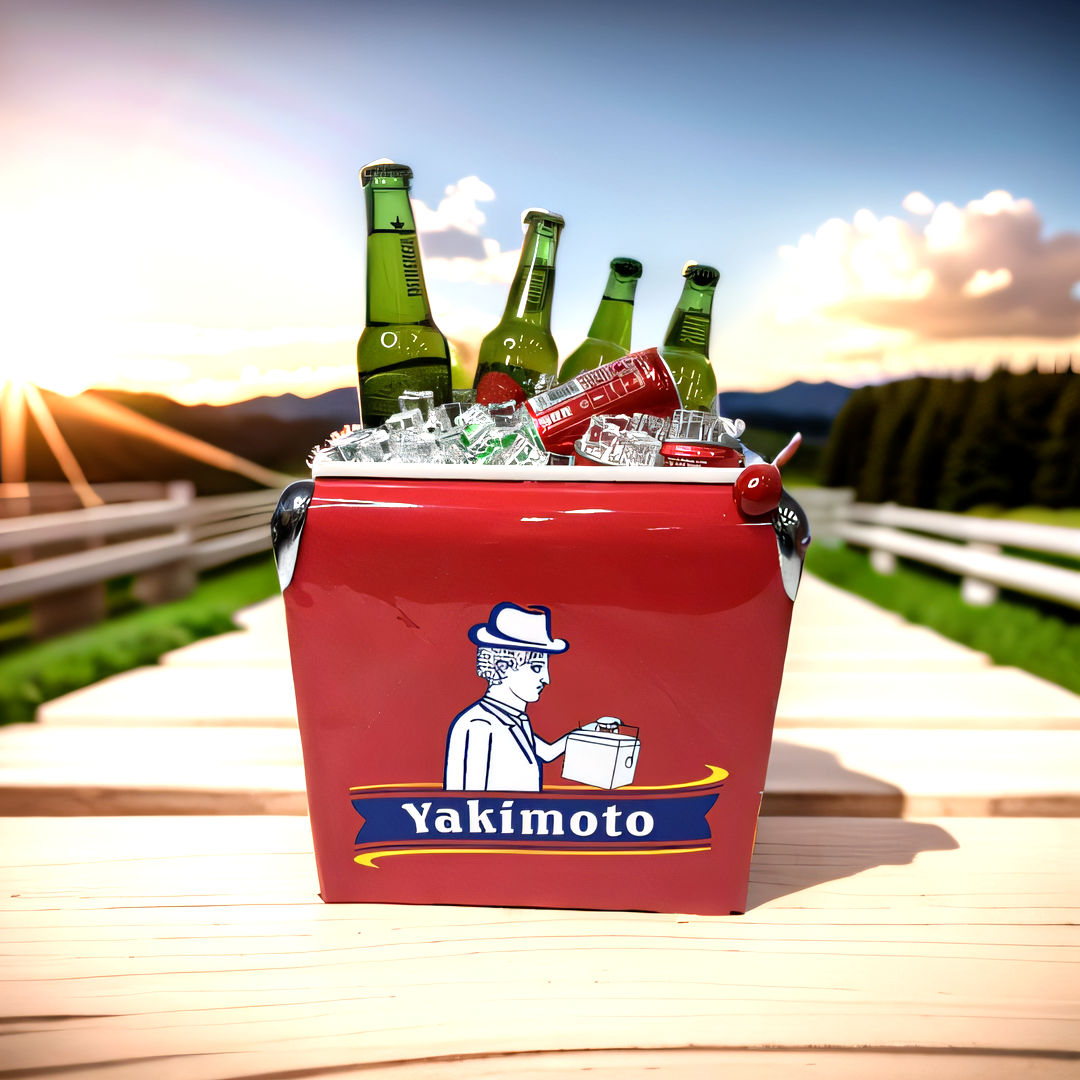 Retro Metal Cooler Yakimoto 13L Ice Chest w/ steel handle for BBQ RV ...