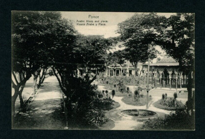 ANTIQUE POSTCARD / ARABIC KIOSK AND PLAZA / PONCE PUERTO RICO 1920's | eBay