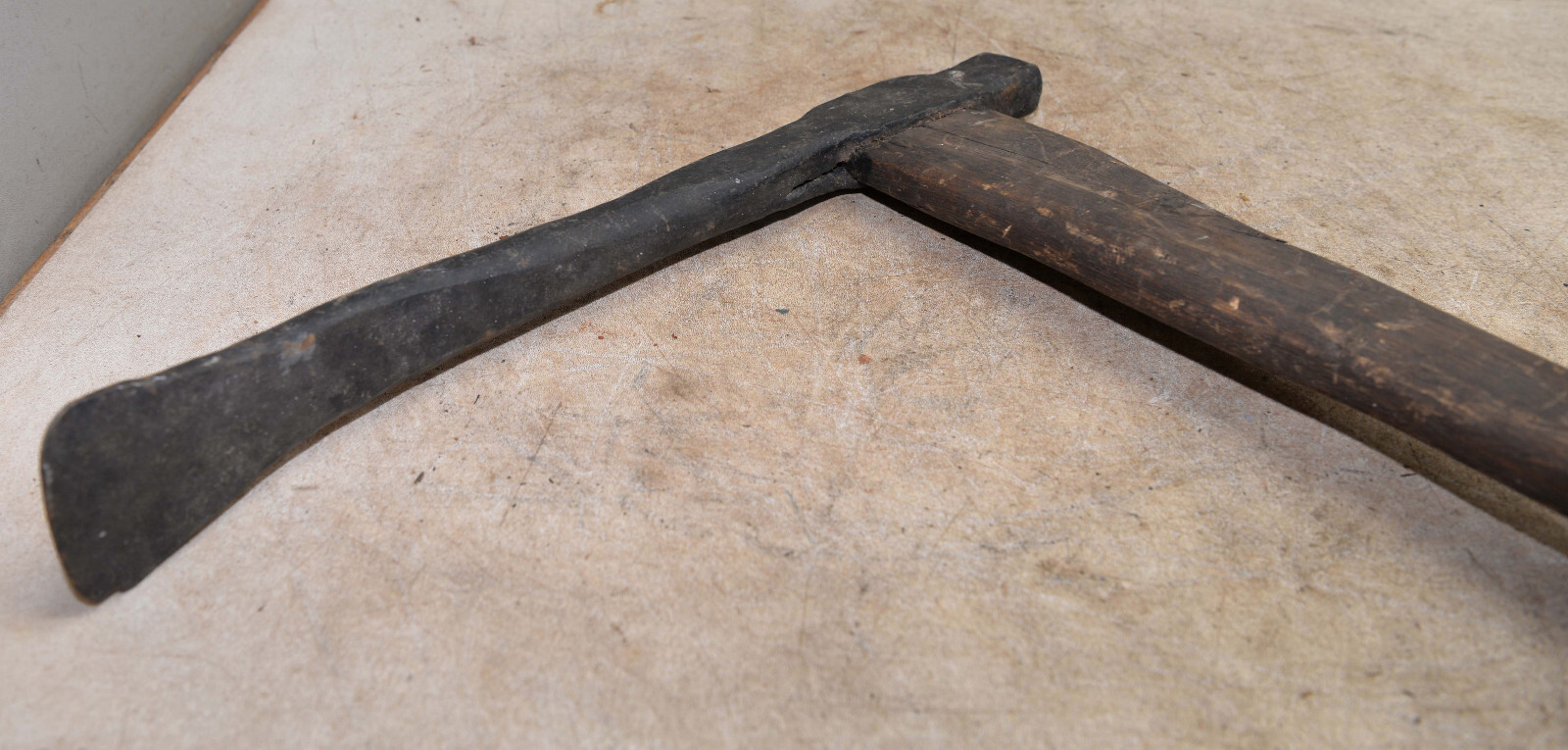 Rare antique long nose mortise axe collectible mining pick blacksmith ...