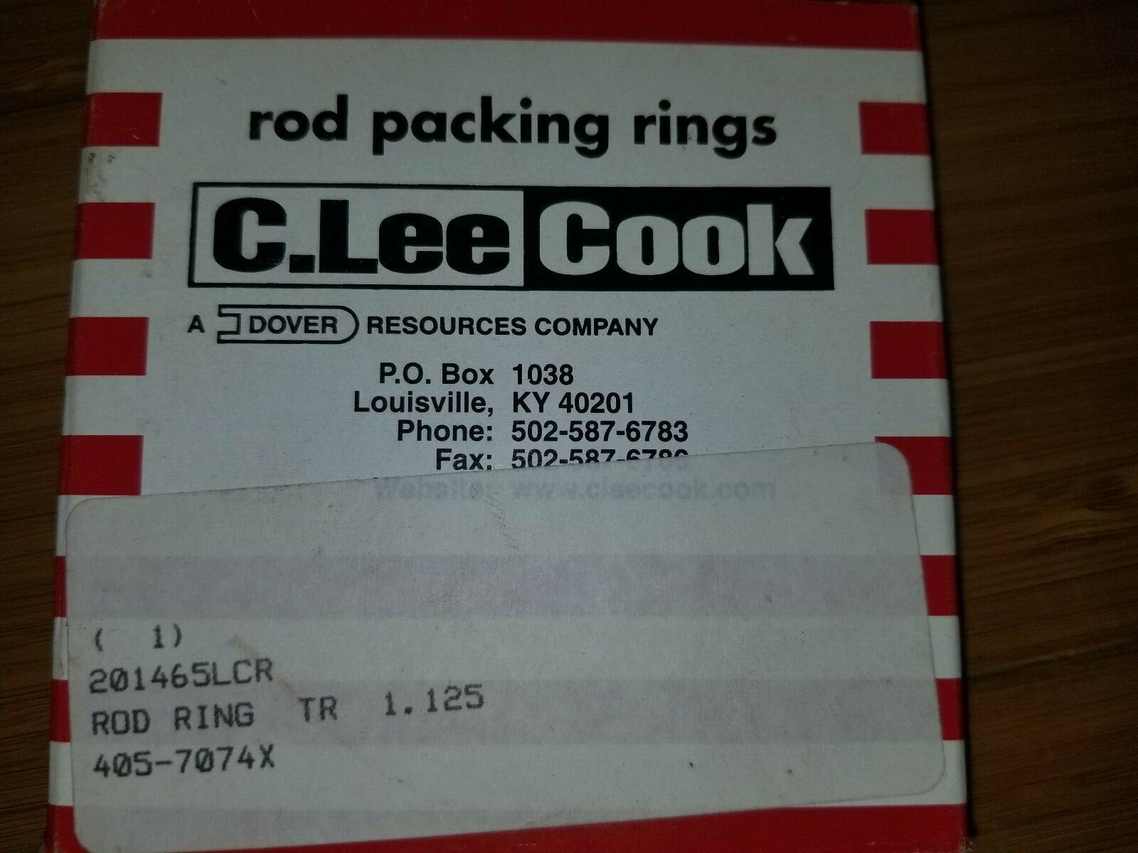 C. LEE COOK ROD PACKING RING TR 1.125 PART # 201 465LCR , 405-7074X | eBay
