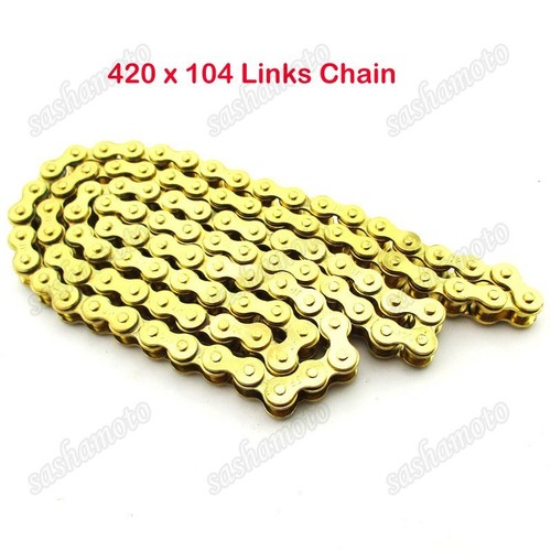 420 Chain 104 Links For 110cc 125cc SSR Pit Dirt Motor Trail Bike ATV ...