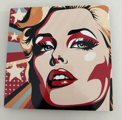 Art Print Of Americana Pop Art 8X8 Ready To Hang | eBay
