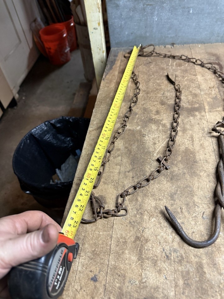 Antique Old Early Primitive Animal Fur Trap Drag Hooks Metal Iron ...