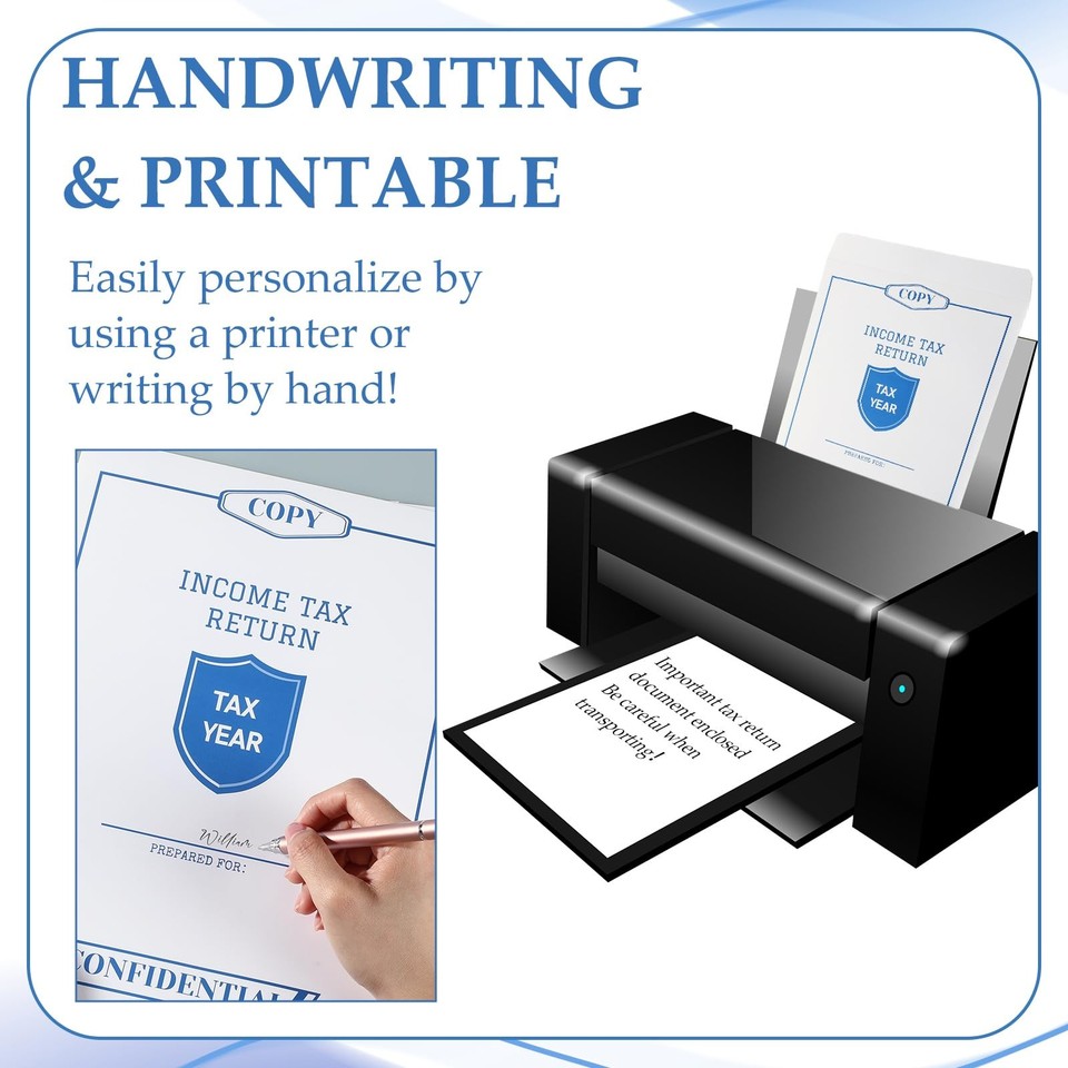 50 Pcs Income Tax Return Envelopes for Tax Preparers 9 x 12 Inches Open ...