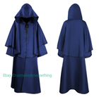 Men Hooded Wizard Cloak Robe Cloak Medieval Retro 5 Colors | eBay