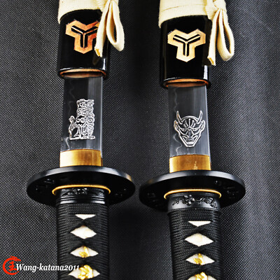 2PCS Devil Bride Kill Bill Swords Set Japanese Samurai Katana Clay ...