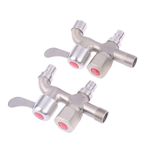 Washing Machine Faucet Double Water Outlet Mop Pool Tap Outdoor Garden ...