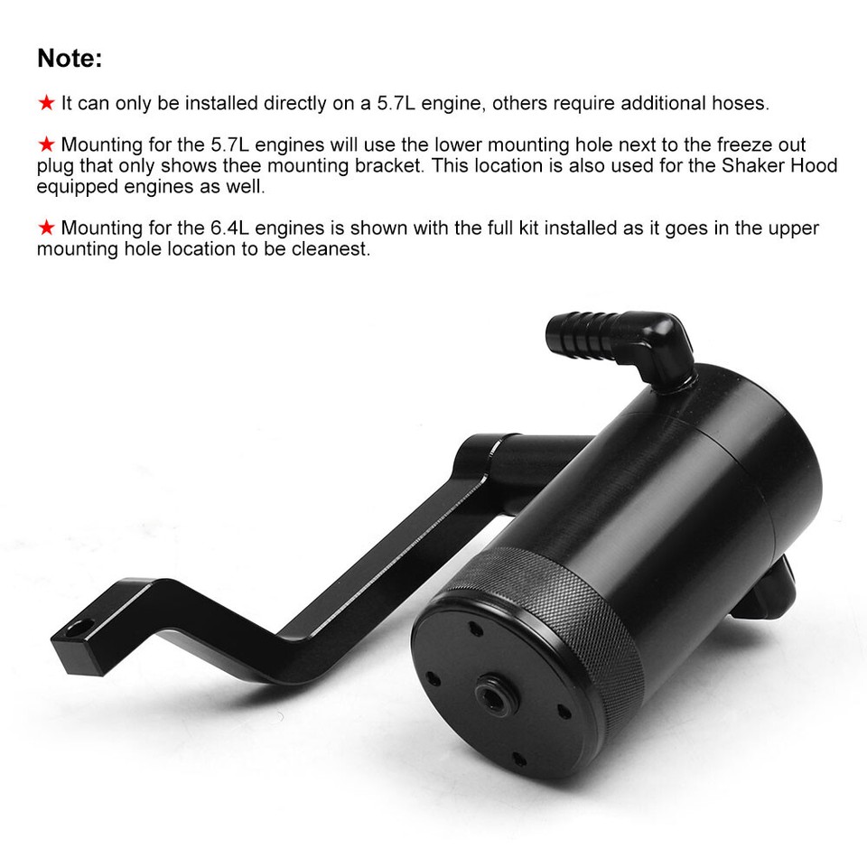 Auto Car Oil Catch Can Tank w/ Z Bracket For Dodge Charger Challenger ...