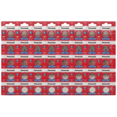 40 x FRESH NEW CR1620 Panasonic Lithium Button Cell Watch Battery ...