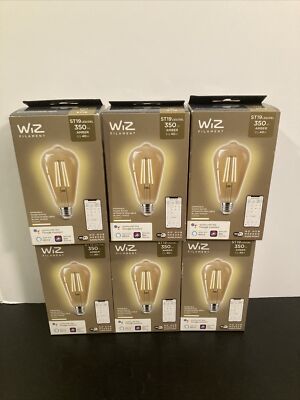 6x WiZ Filament 556092 Smart LED Light Bulb ST19 350LM 5W Dimmable ...