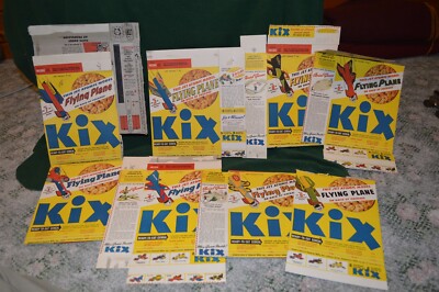 8 1950's-60's era Kix Flying Plane Box Backs | eBay
