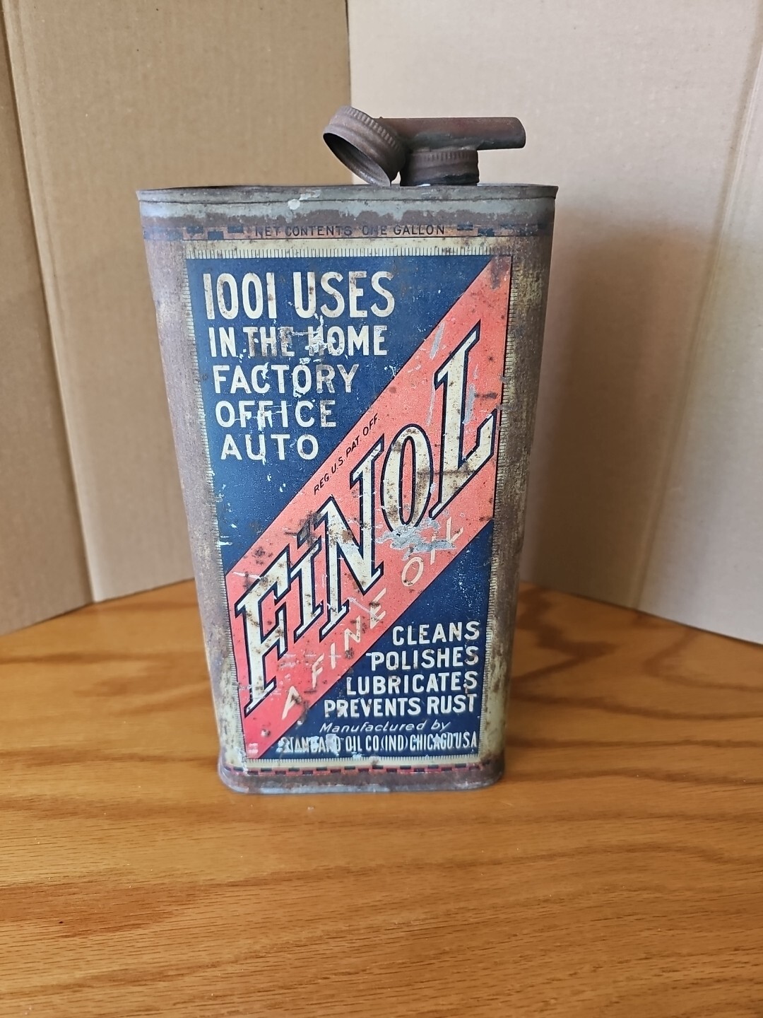 STANDARD OIL FINOL FINE OIL Old Square 1 gal. Can | eBay