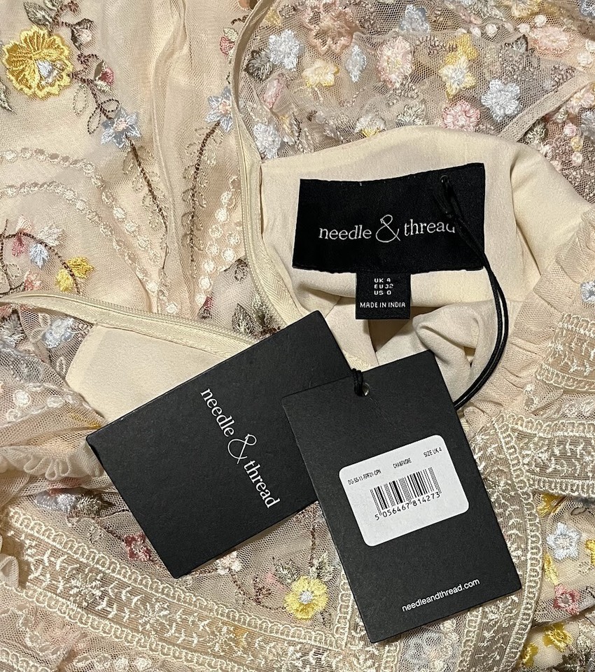 NEEDLE & THREAD REVERIE ROSE GOWN DRESS IN CHAMPAGNE SIZE UK 4 | eBay UK