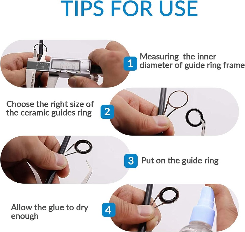 Ring Rod Ceramic Fishing Rod Guide Rings Wear Resistant Rod Repair Kit ...