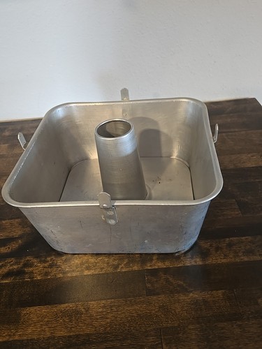 Vtg Comet Square Angel Food Cake Pan Aluminum 2 Pc Bundt Tube Cooling ...