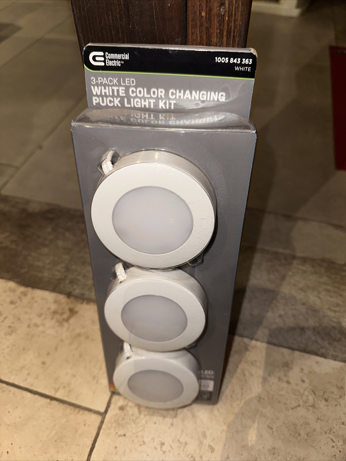 3-Light Plug-In LED White Puck Light Kit with CCT Changing (2700K/3000K ...