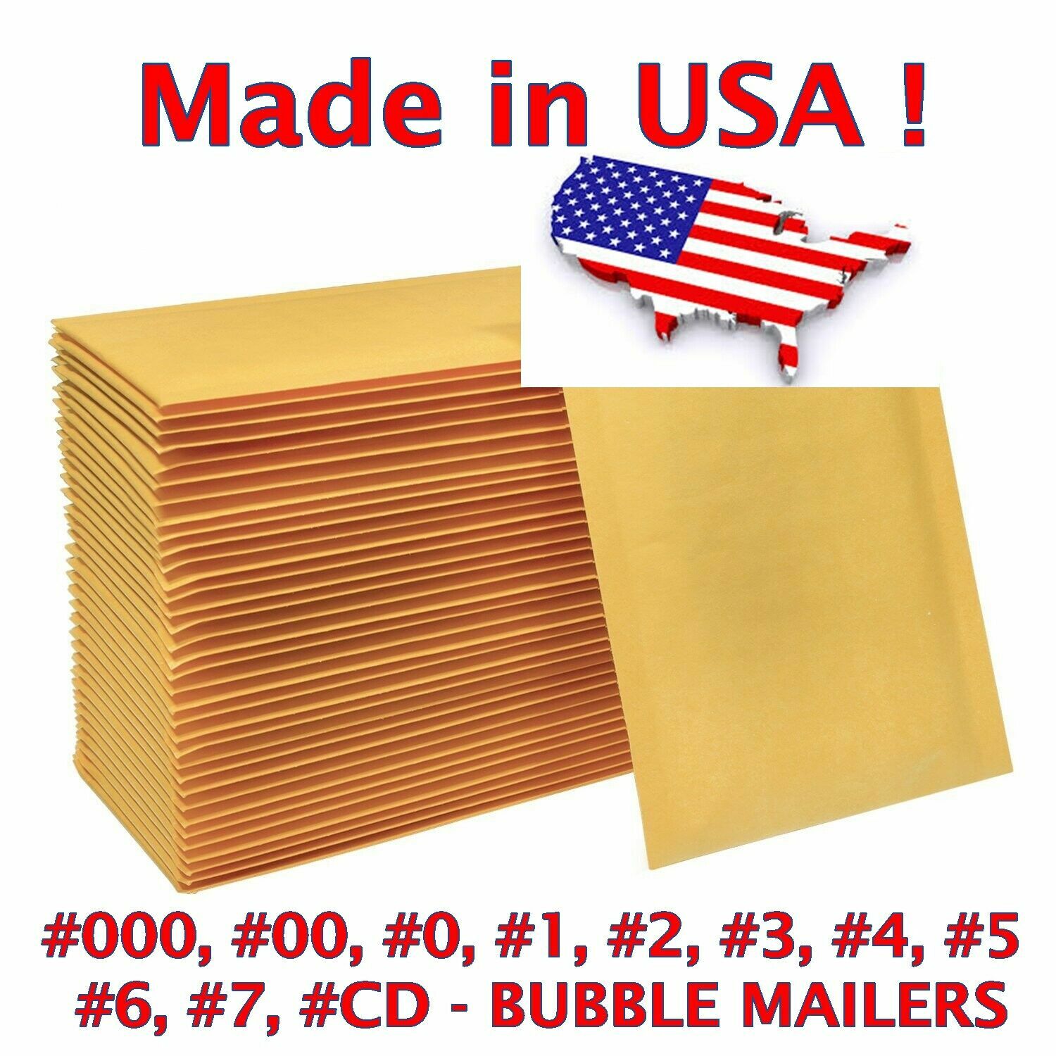 Yellow Kraft Air Bubble Mailer Padded Envelope Size 0 1 2 3 4 5 6 7 00 ...