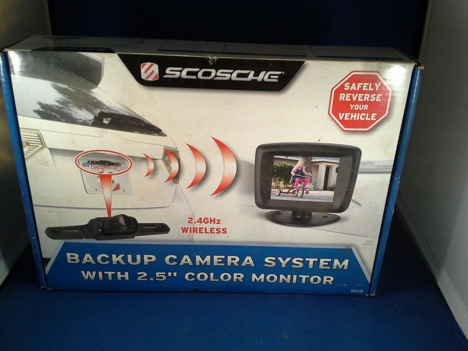 SCOSCHE BACKUP CAMERA SYSTEM 2.5" COLOR MONITOR 2.4 GHZ WIRELESS NEW ...
