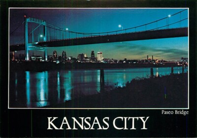 Postcard Kansas City, Missouri - Paseo Bridge at Night | eBay