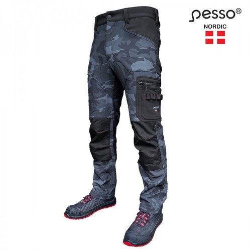 Work Trousers Premium Slim Fit Softshell Cordura Work Pants Heavy Duty ...