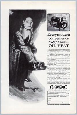 1926 Williams Oil O Matic Heating Vintage Ad Home Oil Heat No Shoveling ...