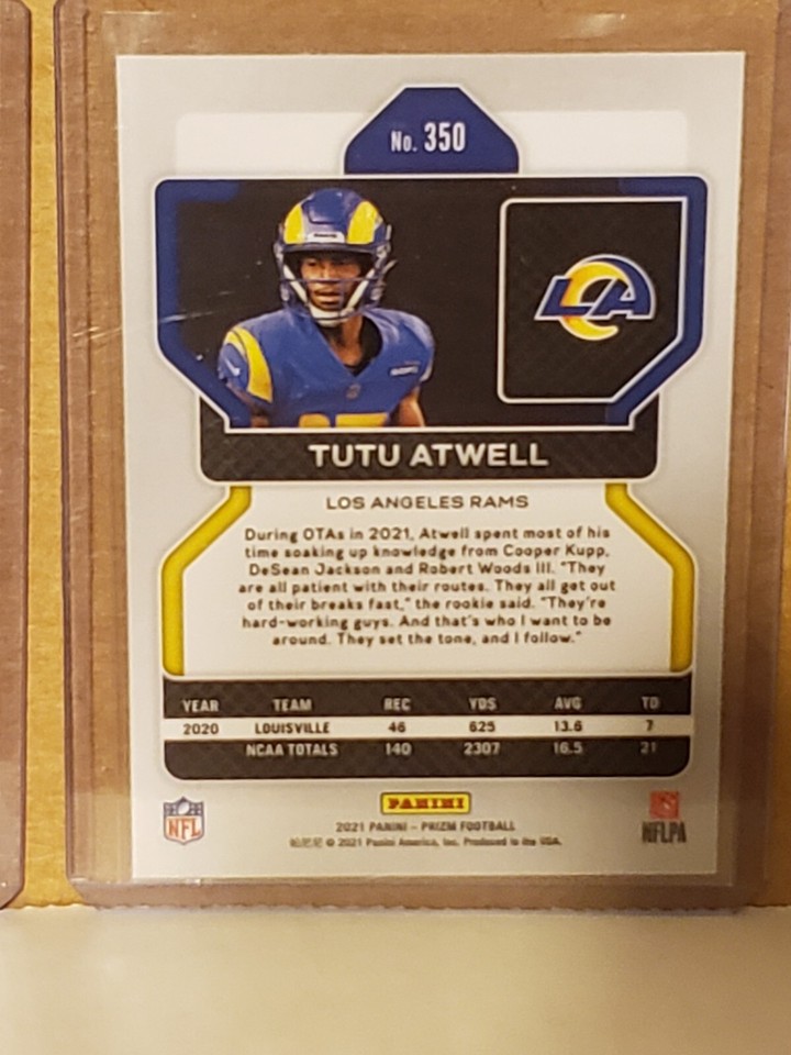 Tutu Atwell 2021 Prizm Rookie Card Los Angeles Rams Wide Receiver B | eBay
