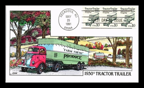 DR JIM STAMPS US COVER TRACTOR TRAILER TRANSPORTATION FDC COLLINS HAND ...