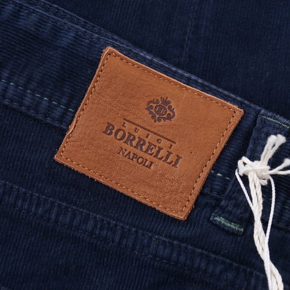 Luigi Borrelli Napoli Navy Blue Corduroy Cotton 5-Pocket Pants 41 NWT ...