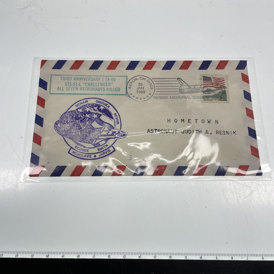 ORIGINAL Official NASA Envelope Astronaut Cover Stamp 1986 Judy Resnik ...