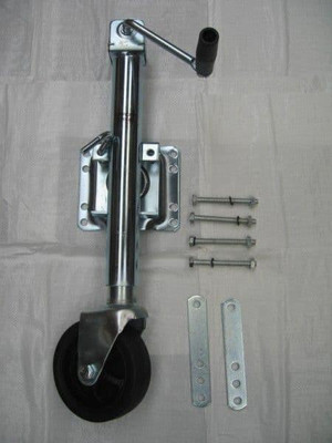 Side Winding Jockey Wheel & Fixing Bracket (Heavy Duty Trailer Caravan ...