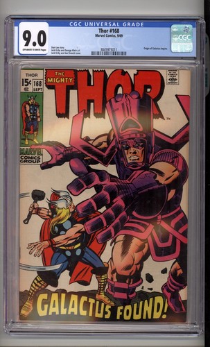 Thor #168 CGC 9.0 Origin of Galactus Begins Kirby & Sinnott Cover 1969 ...