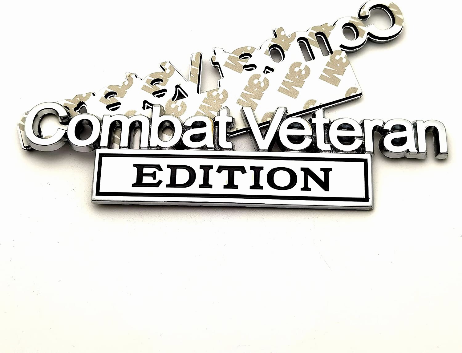 2pcs Combat Veteran Edition Emblems Stickers Badges Truck Fender Chrome ...