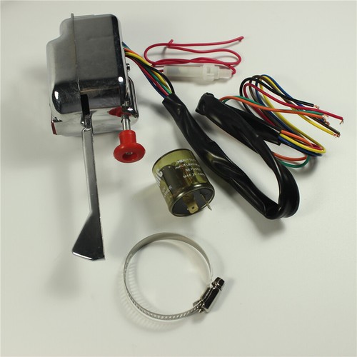 12V Chrome Universal Rat Hot Rod Turn Signal Switch With Flasher Fit ...