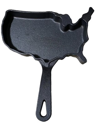 Smith & Clark USA Shaped 10" Cast Iron Skillet America Pancakes ...