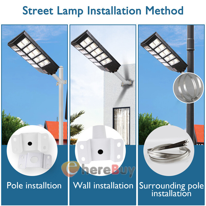 Solar Wall Lights Pathway Motion Sensor 1600W LED Bulb Outdoor Lamps ...