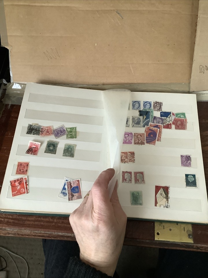 Old Stamp Album With Over 450 Old World Stamps. | eBay UK
