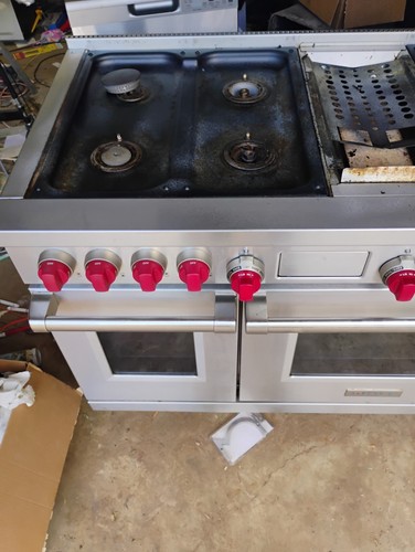 Wolf 48 Inch Freestanding Dual-Fuel Smart Range Model # DF48650GSP | eBay