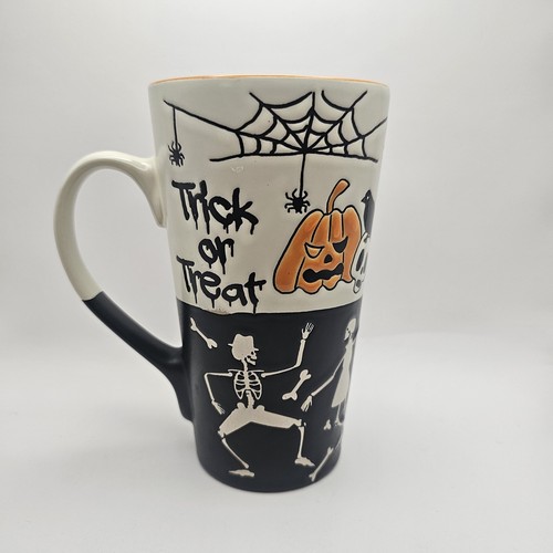 Spectrum Designz Trick Or Treat Skeleton Band ceramic Latte Mugs NWT ...