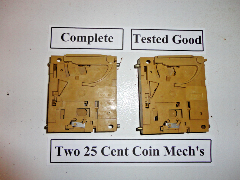 25 Cent Coin Mechs, For Pinball, & Arcade Games, X2 Tested, w/Mounting ...