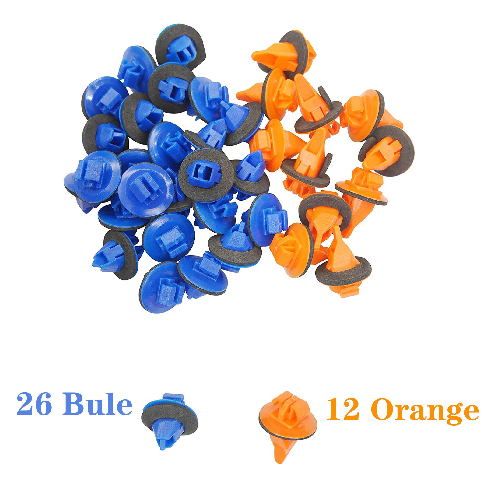 38Pcs Bule and Orange Fender Flare Retainer Clip Fits for 2005-2015 ...