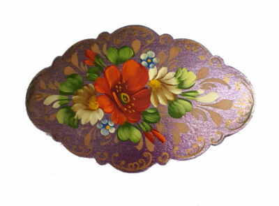 Jostovo Purple Russian Barrette - Handmade - Painted By Sviridova | eBay