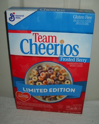 #12014 General Mills 2021 Team Cheerios Frosted Berry Cereal Full Box ...